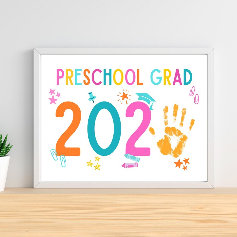 Pre K Graduation Handprint Art, 2025 Preschool Graduation Handprint ...