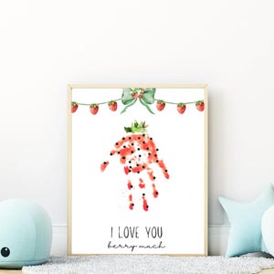 I Love You Berry Much Footprint Art Craft DIY, Summer Strawberry ...