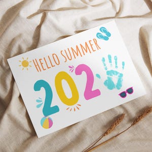 Hello Summer 2025 Handprint Art Craft, Cute Summer Toddler Craft ...