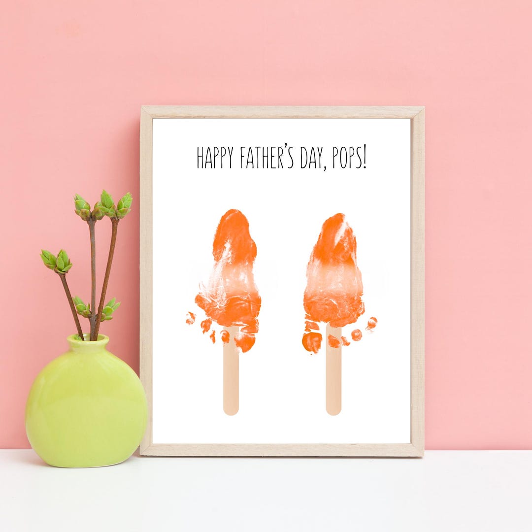 Popsicle Fathers Day Handprint Art, Popsicle Baby Footprint Art Craft ...