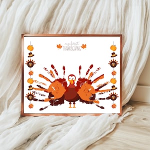 First Thanksgiving Handprint Craft, Turkey Handprint Craft, Fall Infant ...