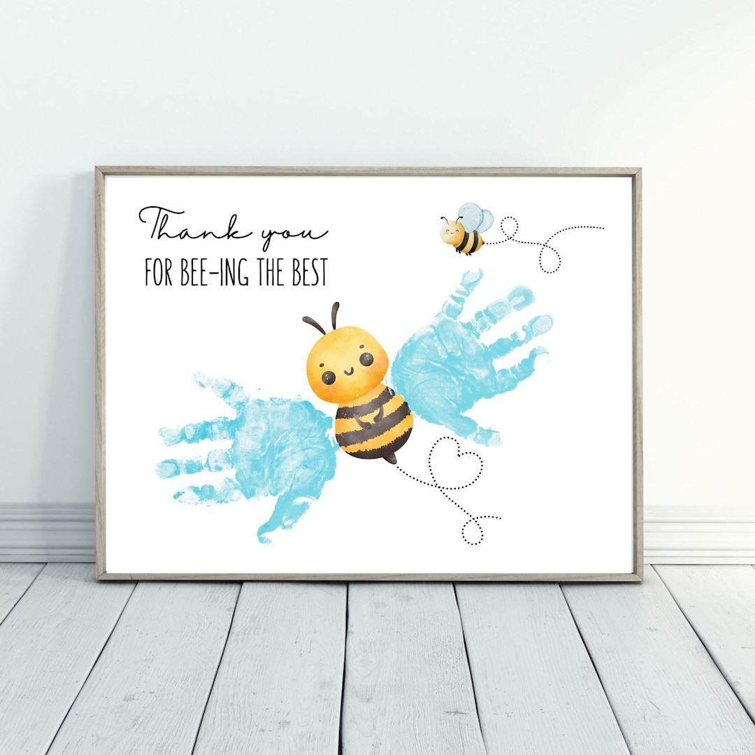 Honey Bee Handprint Craft DIY, Pre K Handprint Art Activity Sheet ...
