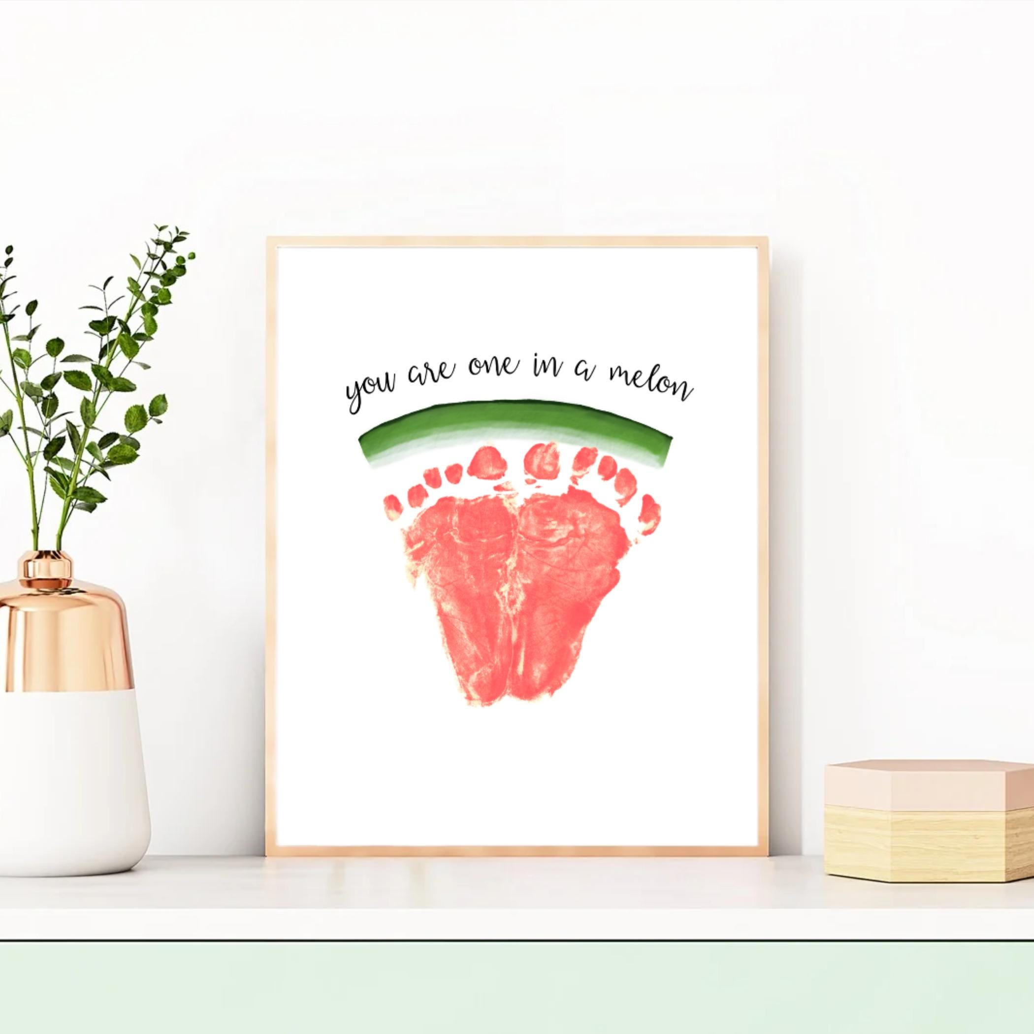 You Are One in A Melon Footprint Art Craft DIY, Summer Watermelon ...