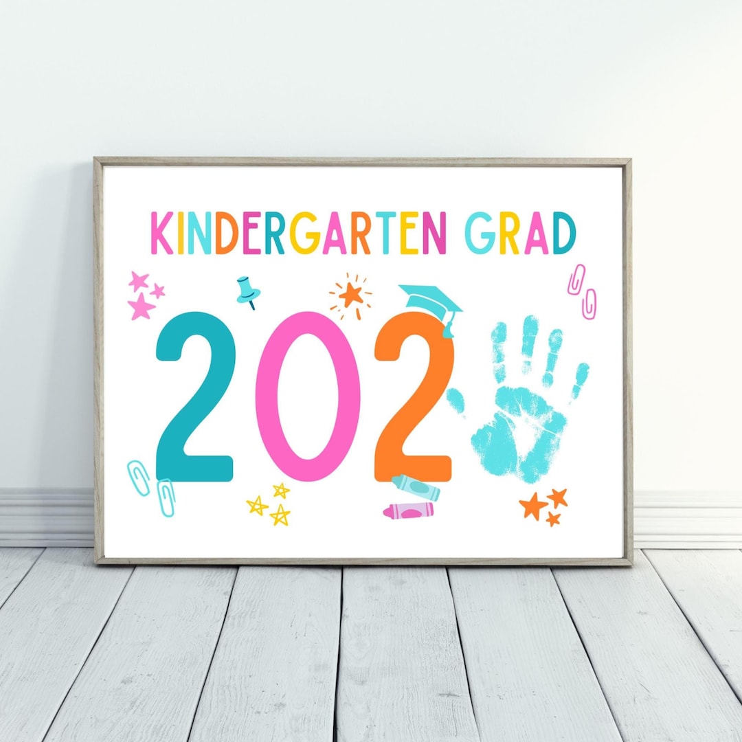 2025 Kindergarten Graduation Handprint Art, End of School Graduation ...