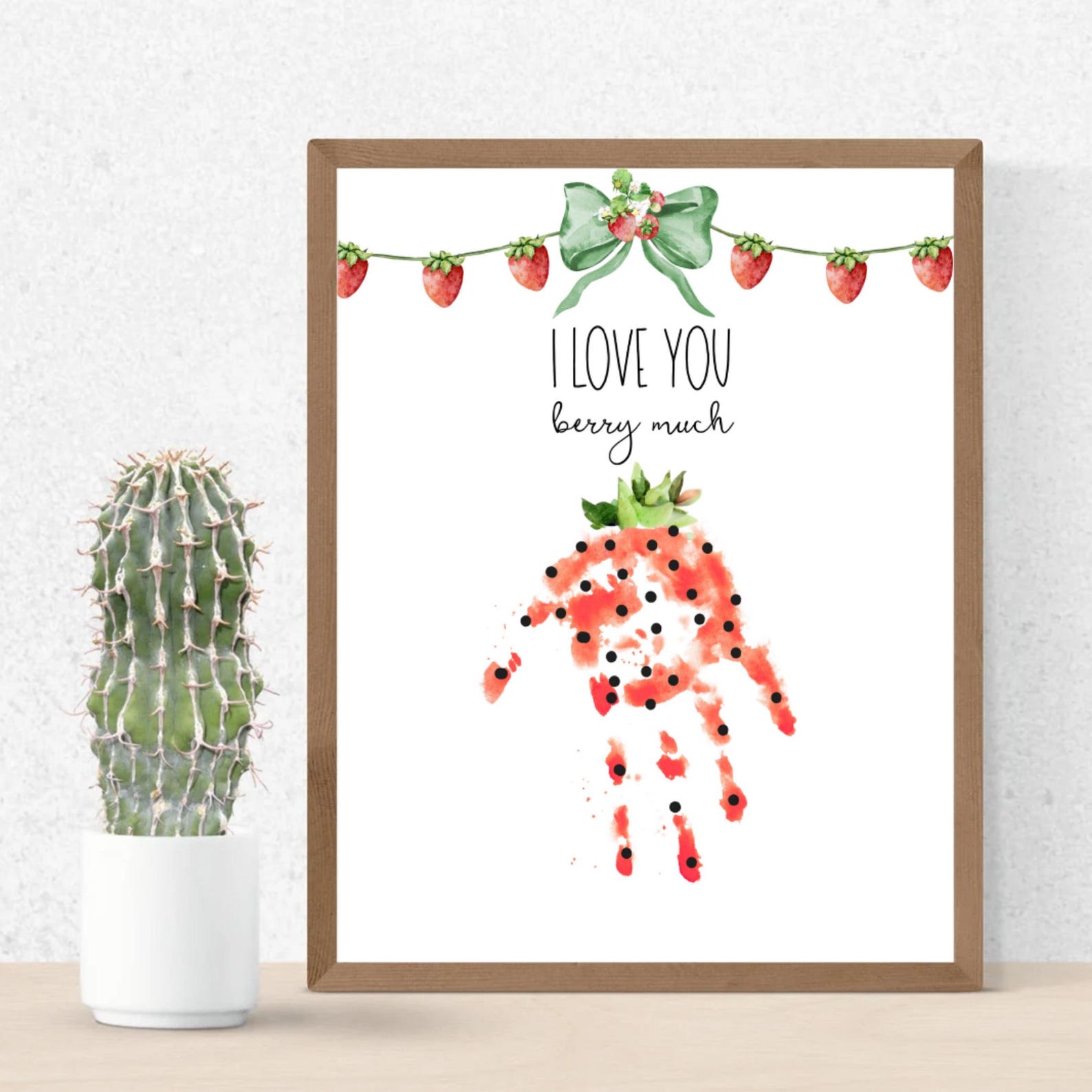 I Love You Berry Much Footprint Art Craft DIY, Mother's Day Handprint ...