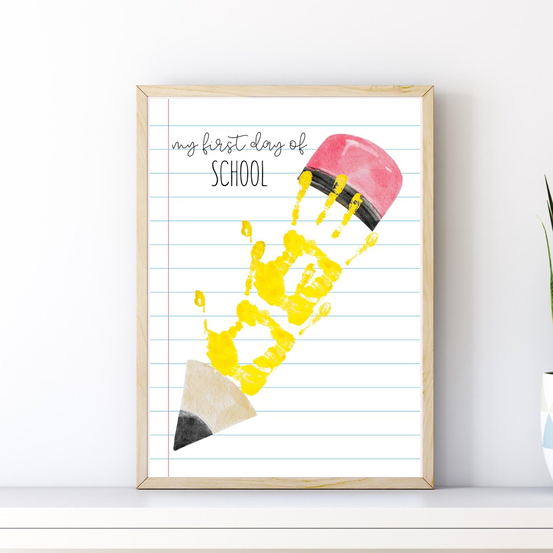 First Day of School Handprint Craft DIY, Pencil Back to School ...