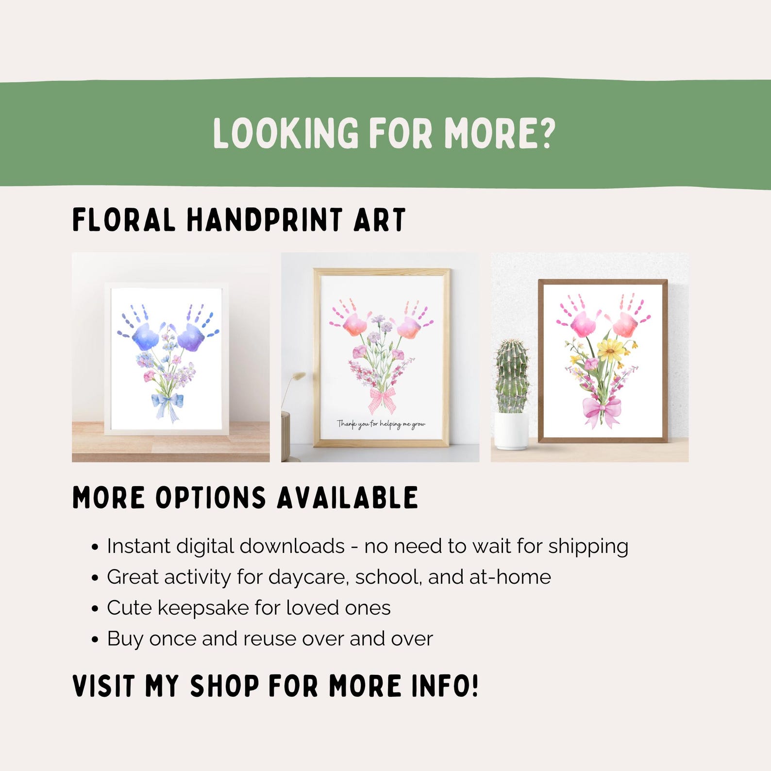 Spring is in the Air Handprint Art Craft, Watercolor Spring Floral ...