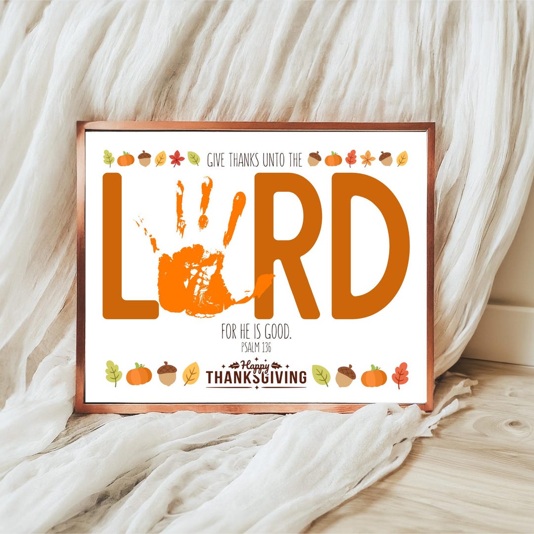 Bible Gratitude Sunday School Thanksgiving Handprint Craft, Give Thanks ...