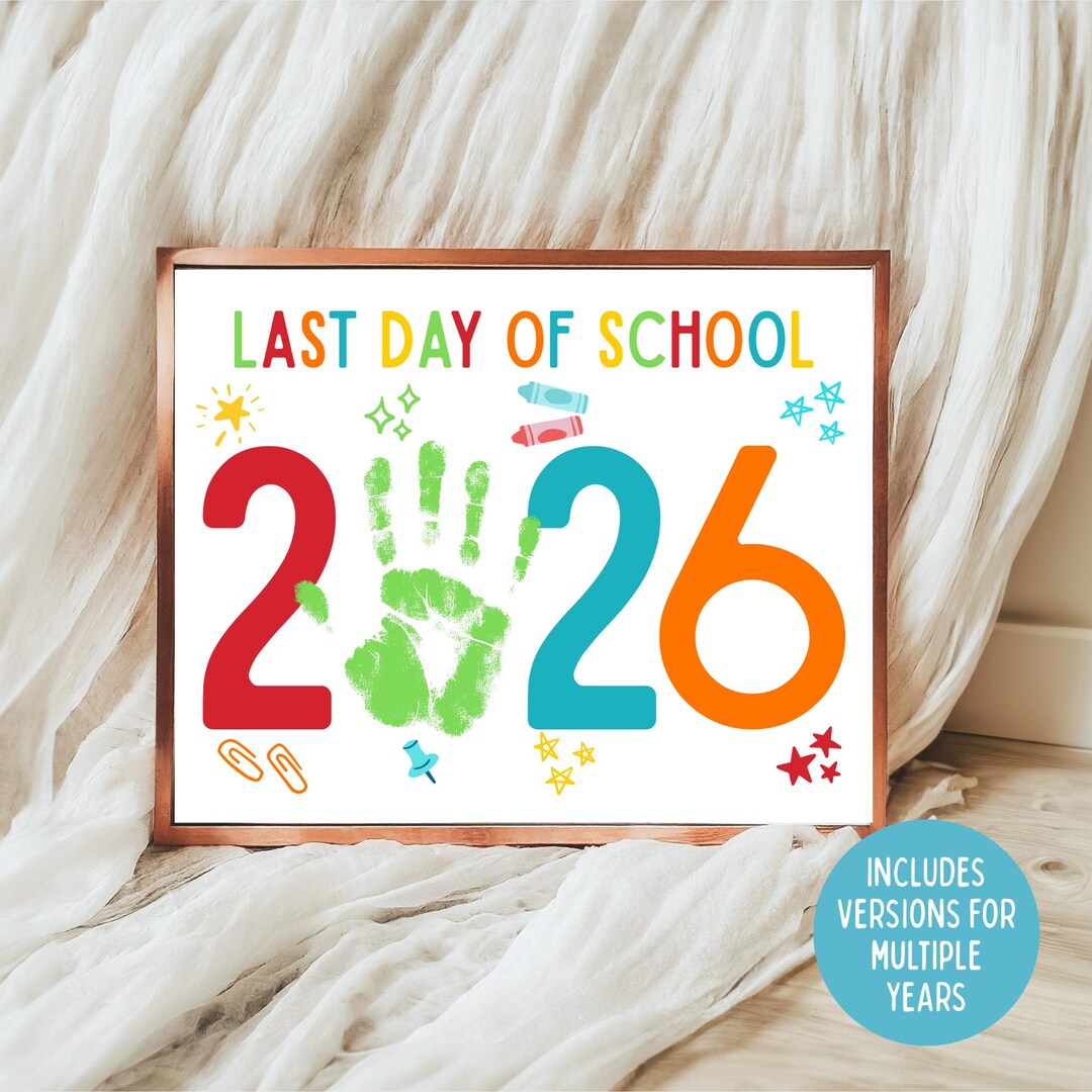 Last Day of School 2026 Handprint Craft, Preschool Graduation Keepsake ...