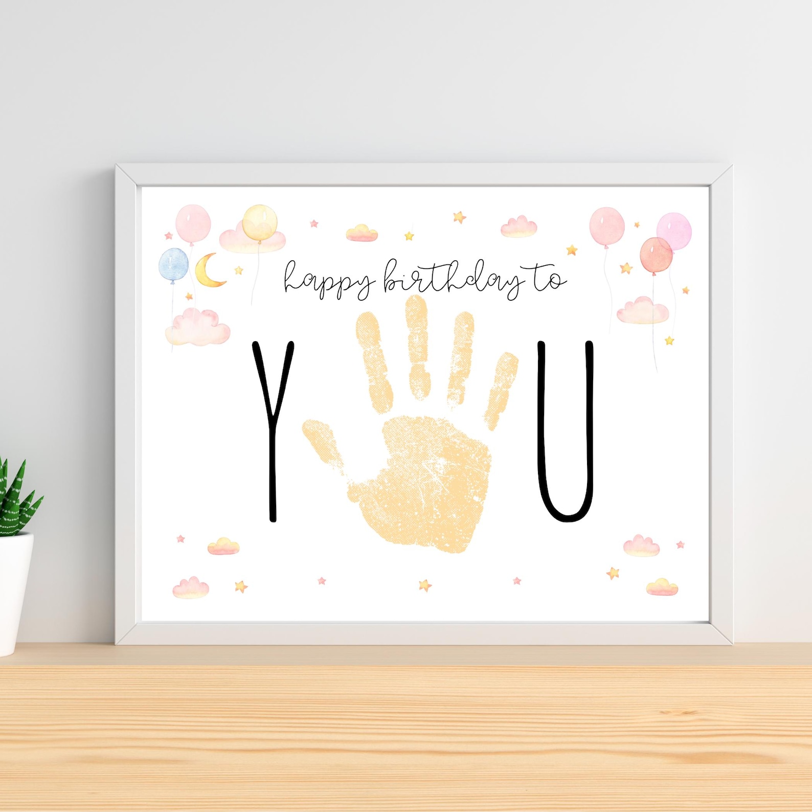 Handprint Birthday Card, Happy Birthday Keepsake Art, Preschool Toddler ...