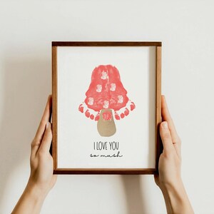 Love You so Mush Baby Footprint Art, Mushroom Infant Footprint Art ...