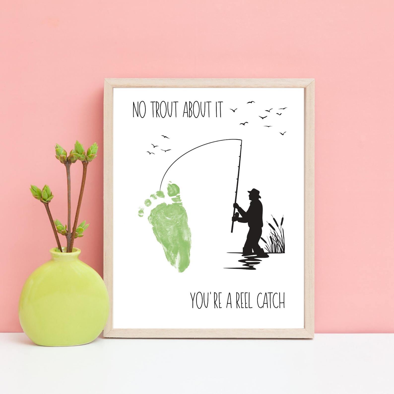 Fishing Fathers Day Footprint Art, You're A Reel Catch Fisherman ...
