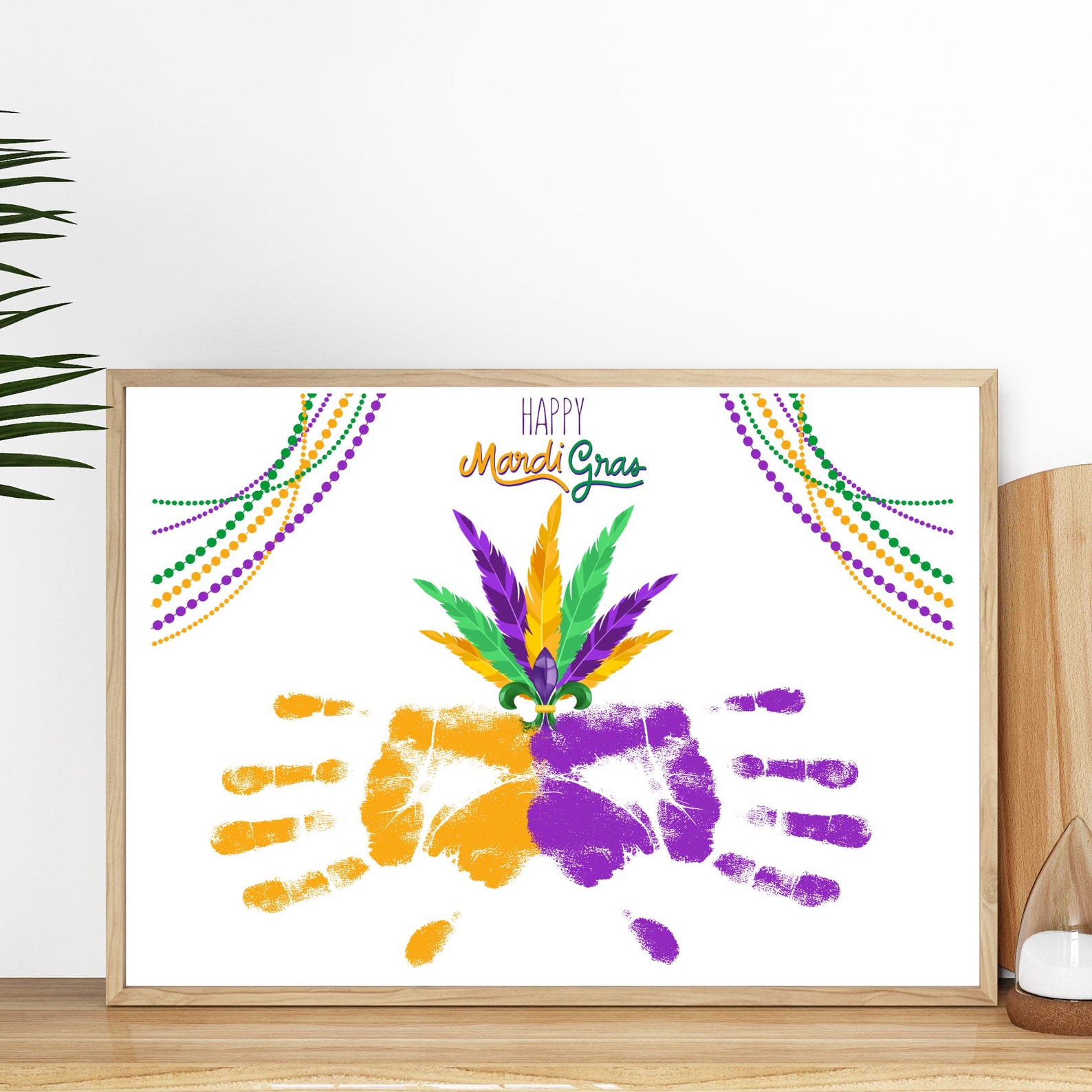 Happy Mardi Gras Handprint Craft, Fat Tuesday Mask Handprint Keepsake ...
