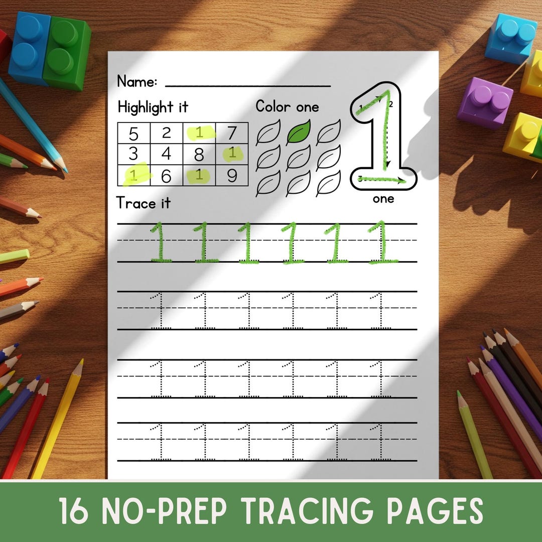 Number Tracing Cards, 0-10 Number Tracing Worksheets, Preschool 1-10 ...