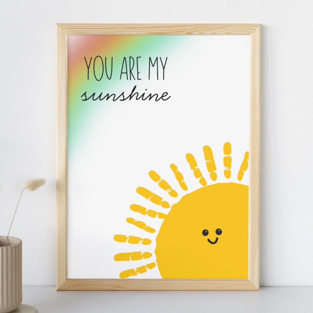 You Are My Sunshine Handprint Craft Print, Pre K Fingerprint Art ...