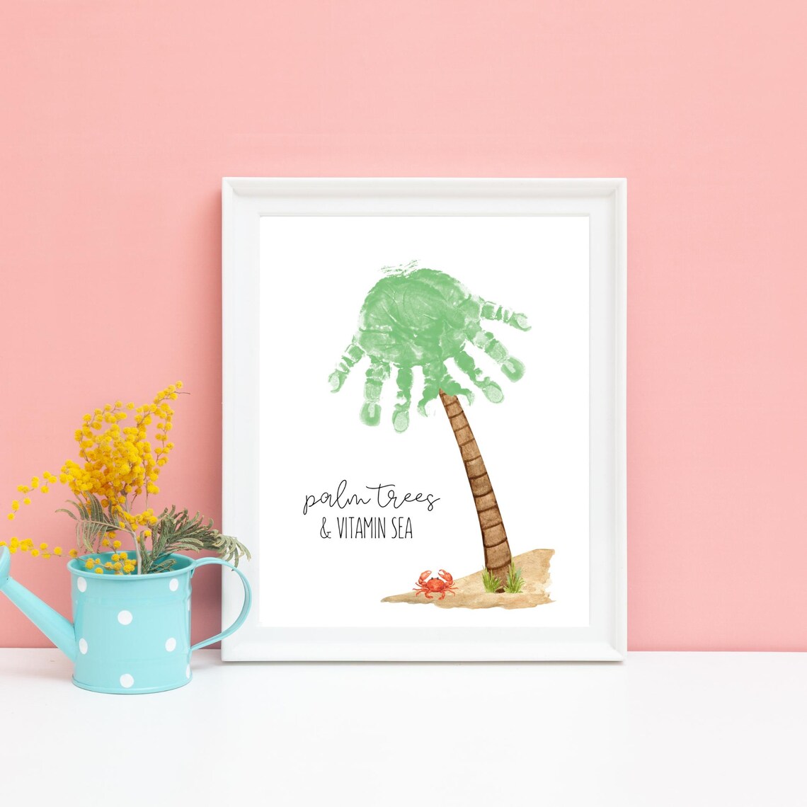 Palm Tree Handprint Keepsake Art, Summer Beach Handprint Art Craft DIY ...