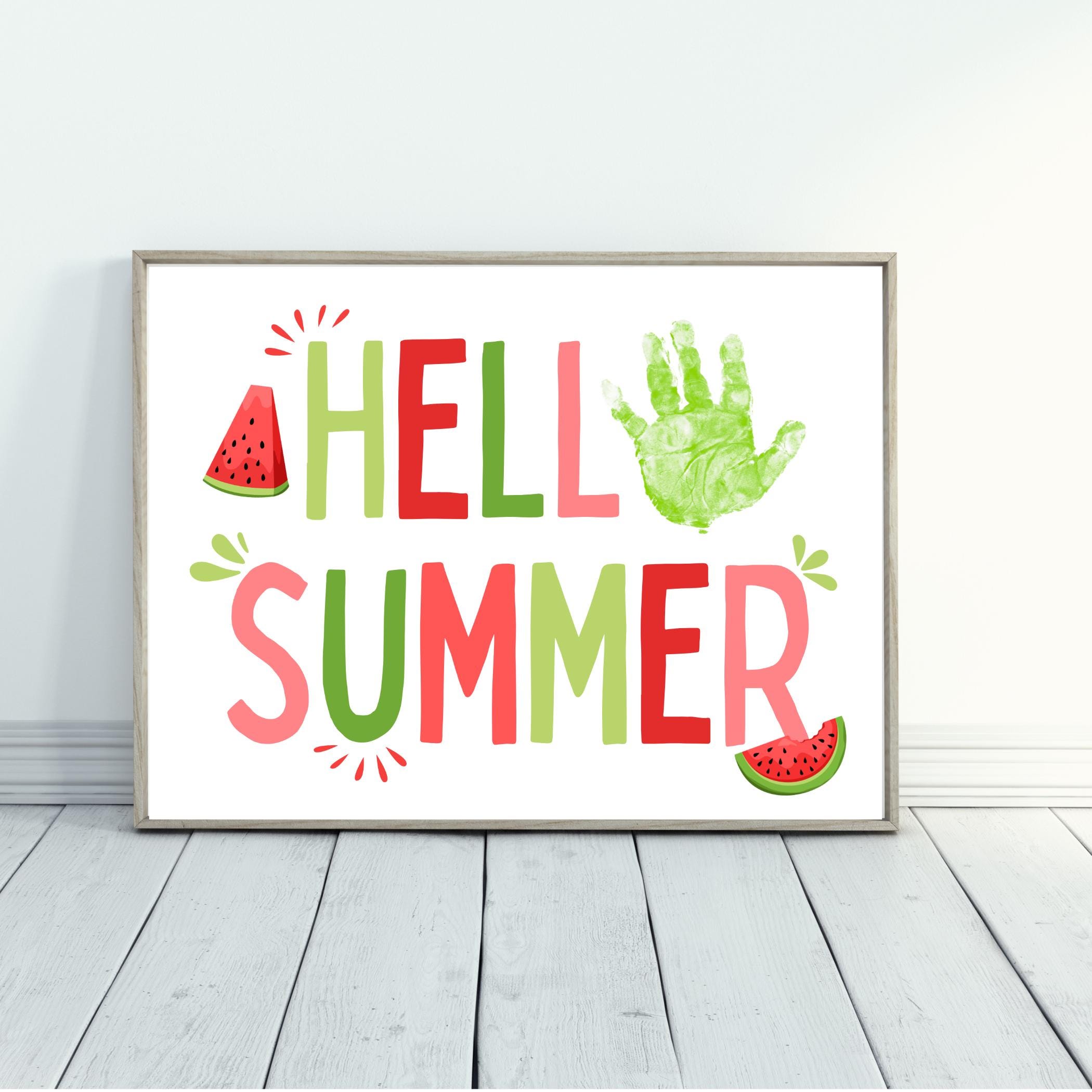 Hello Summer Handprint Art Craft, Watermelon Summer Toddler Craft ...
