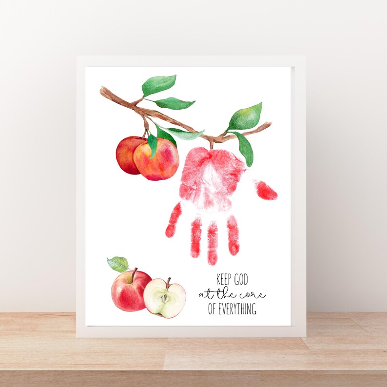 Fall Apple Handprint Craft, Keep God at the Core of Everything Keepsake ...