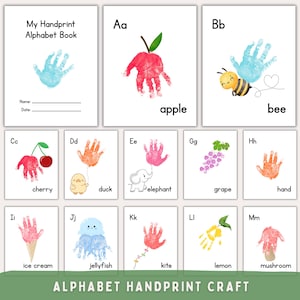 Alphabet Handprint Craft DIY Activity, ABC Handprint Art, Handprint ...