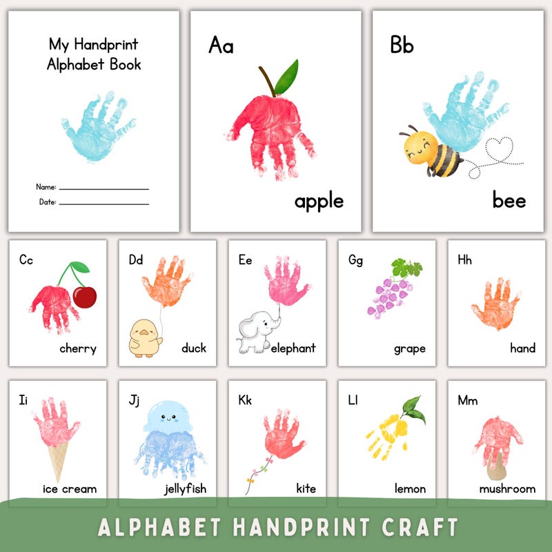 Handprint Alphabet - Etsy