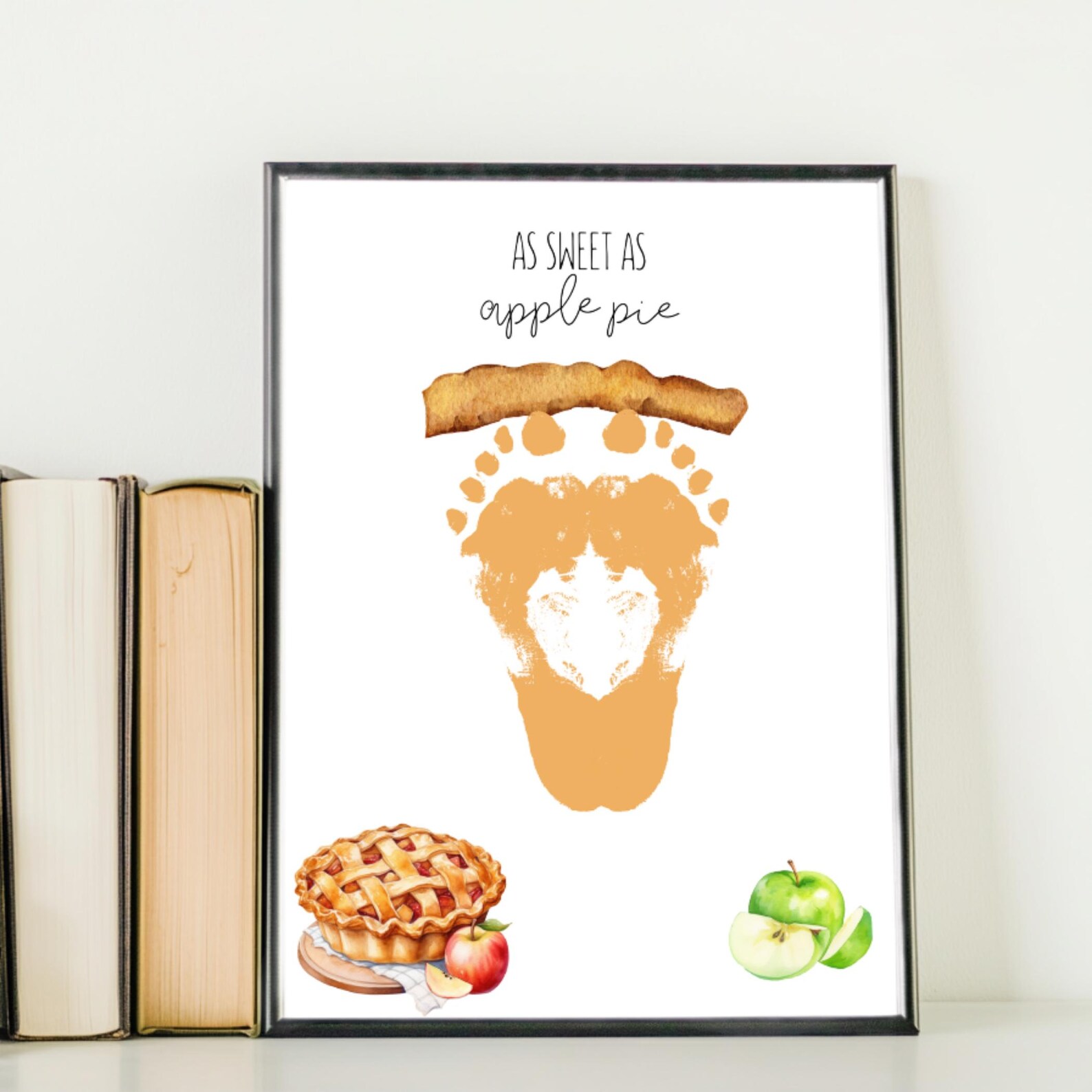 Sweet as Apple Pie Footprint Art Craft DIY, Autumn Handprint Craft ...