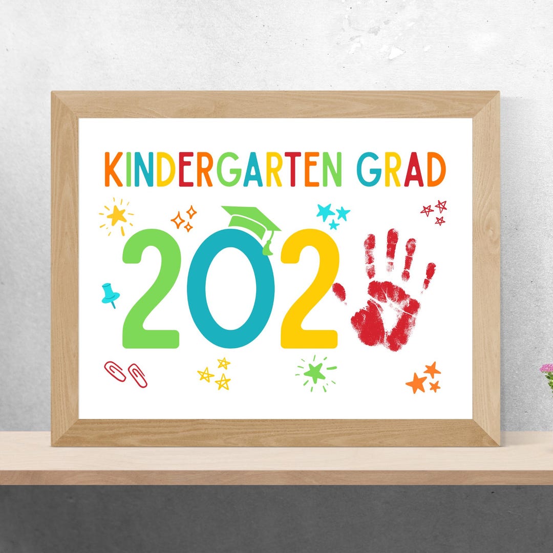 2025 Kindergarten Graduation Handprint Art, End of Year Graduation ...