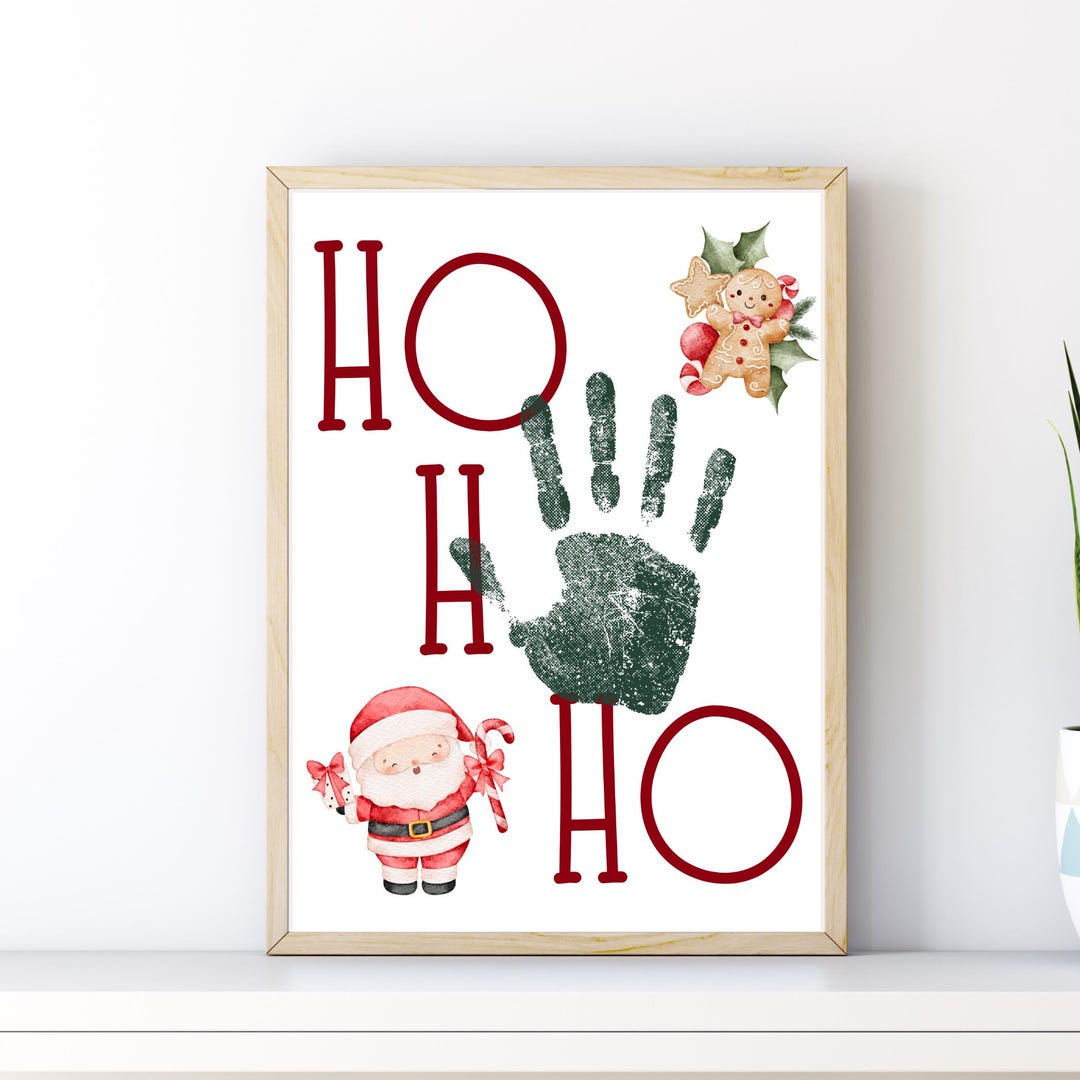 Ho Ho Ho Santa Handprint Craft DIY, Christmas Preschool Toddler ...