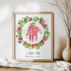 I Love You Berry Much Footprint Art Craft DIY, Summer Strawberry ...