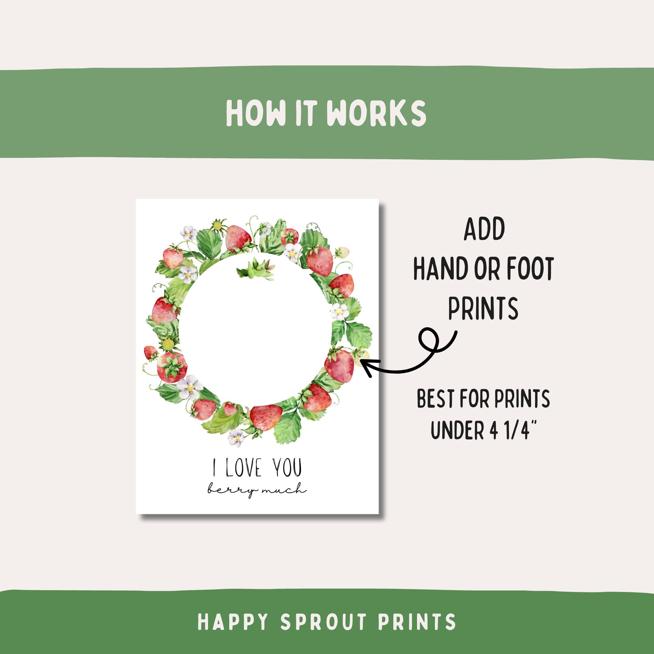 I Love You Berry Much Footprint Art Craft DIY, Summer Strawberry ...