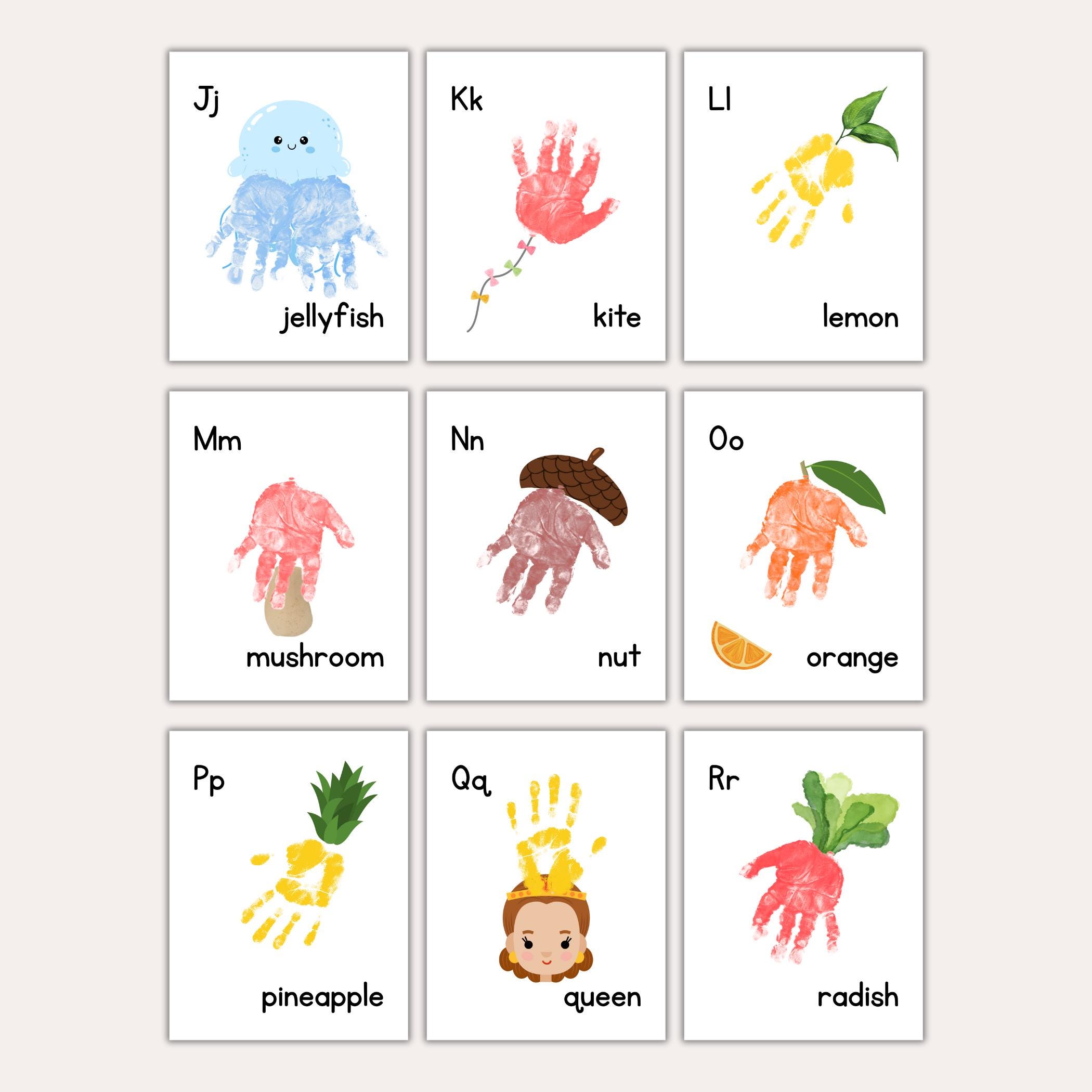 Alphabet Handprint Book, ABC Handprint Crafts DIY, Handprint Abcs Book ...