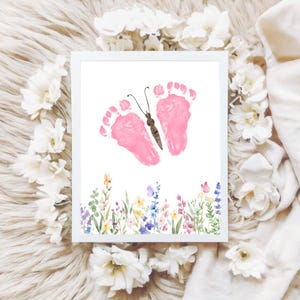 Butterfly Footprint Craft, Mother's Day Infant Footprint Art, Summer ...