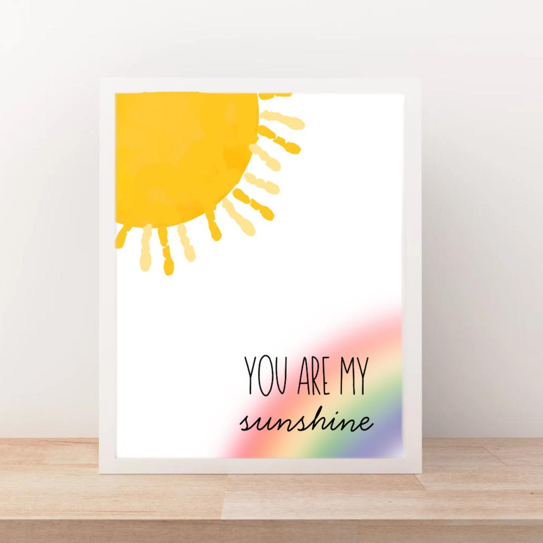 You Are My Sunshine Handprint Craft Print, Pre K Fingerprint Art ...