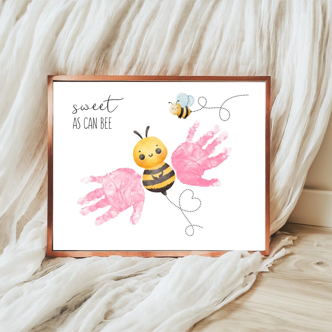Sweet as Can Bee Handprint Craft DIY, Honey Bee Pre K Handprint Art ...