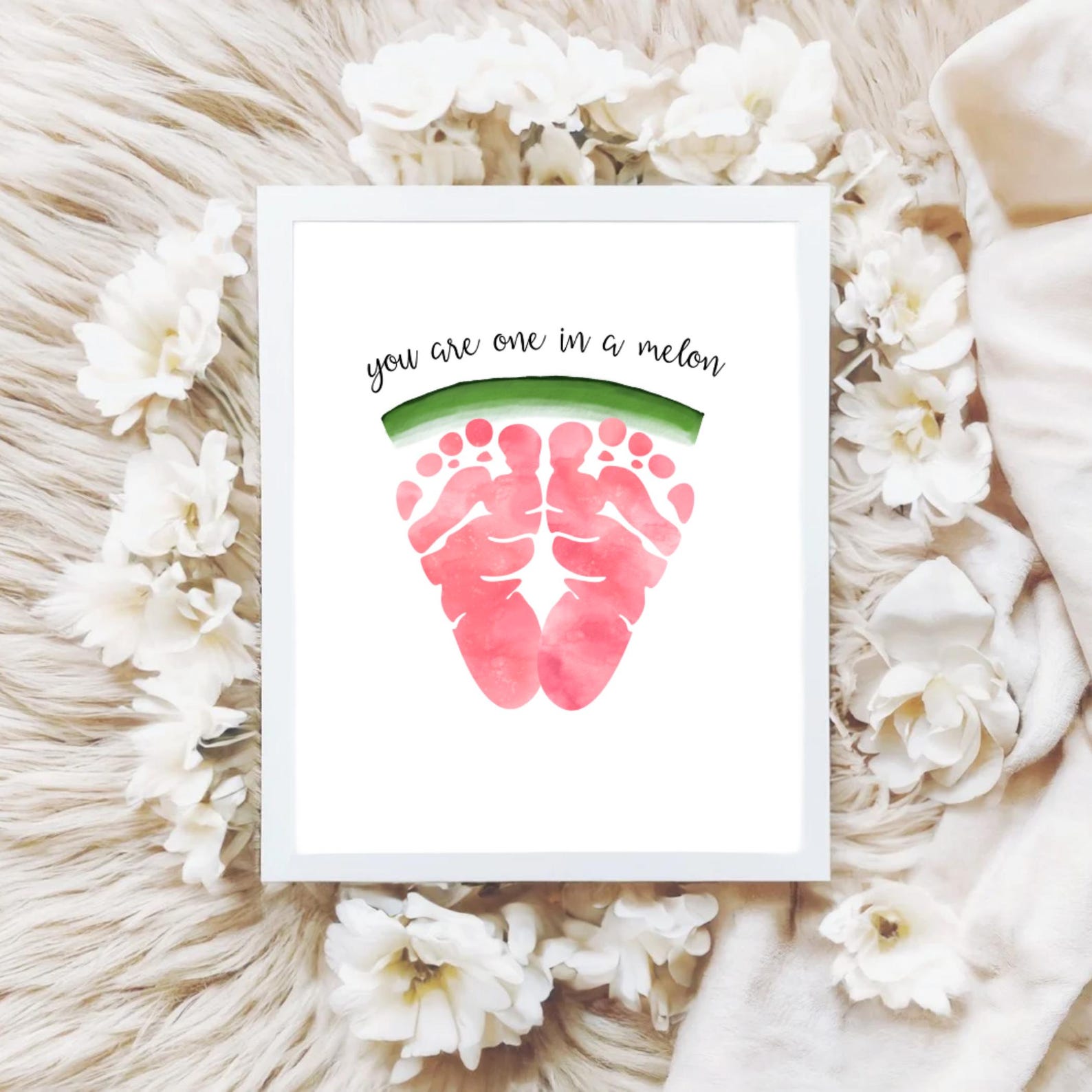 You Are One in A Melon Footprint Art Craft DIY, Summer Watermelon ...