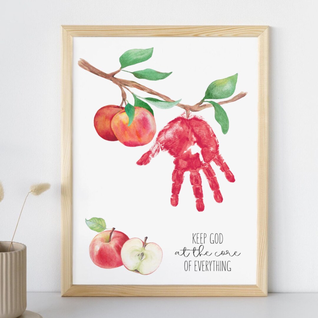 Fall Apple Handprint Craft, Keep God at the Core of Everything Keepsake ...