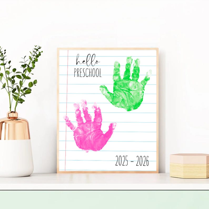 First Day of Preschool Handprint Craft, Back to School Handprint ...