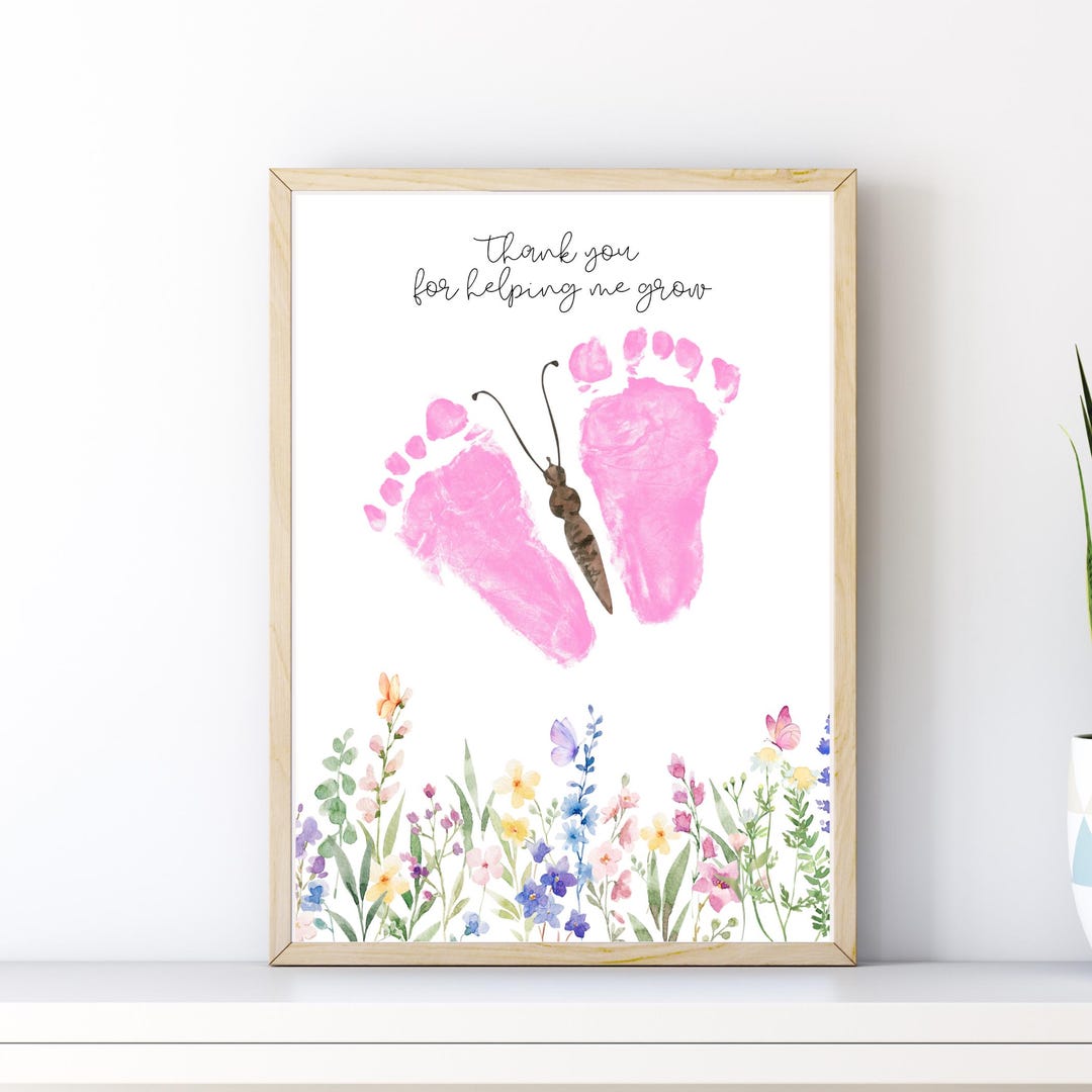 Butterfly Footprint Craft, Thank You for Helping Me Grow Handprint ...