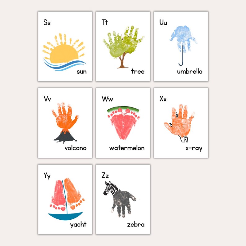Alphabet Handprint Book Craft DIY Activity, ABC Handprint Art ...