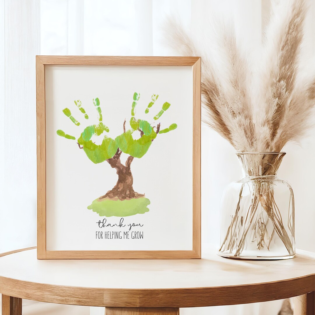 Thank You for Helping Me Grow Handprint Art Craft, Watercolor Tree ...