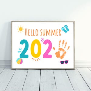 Hello Summer 2025 Handprint Art Craft, Cute Summer Toddler Craft ...
