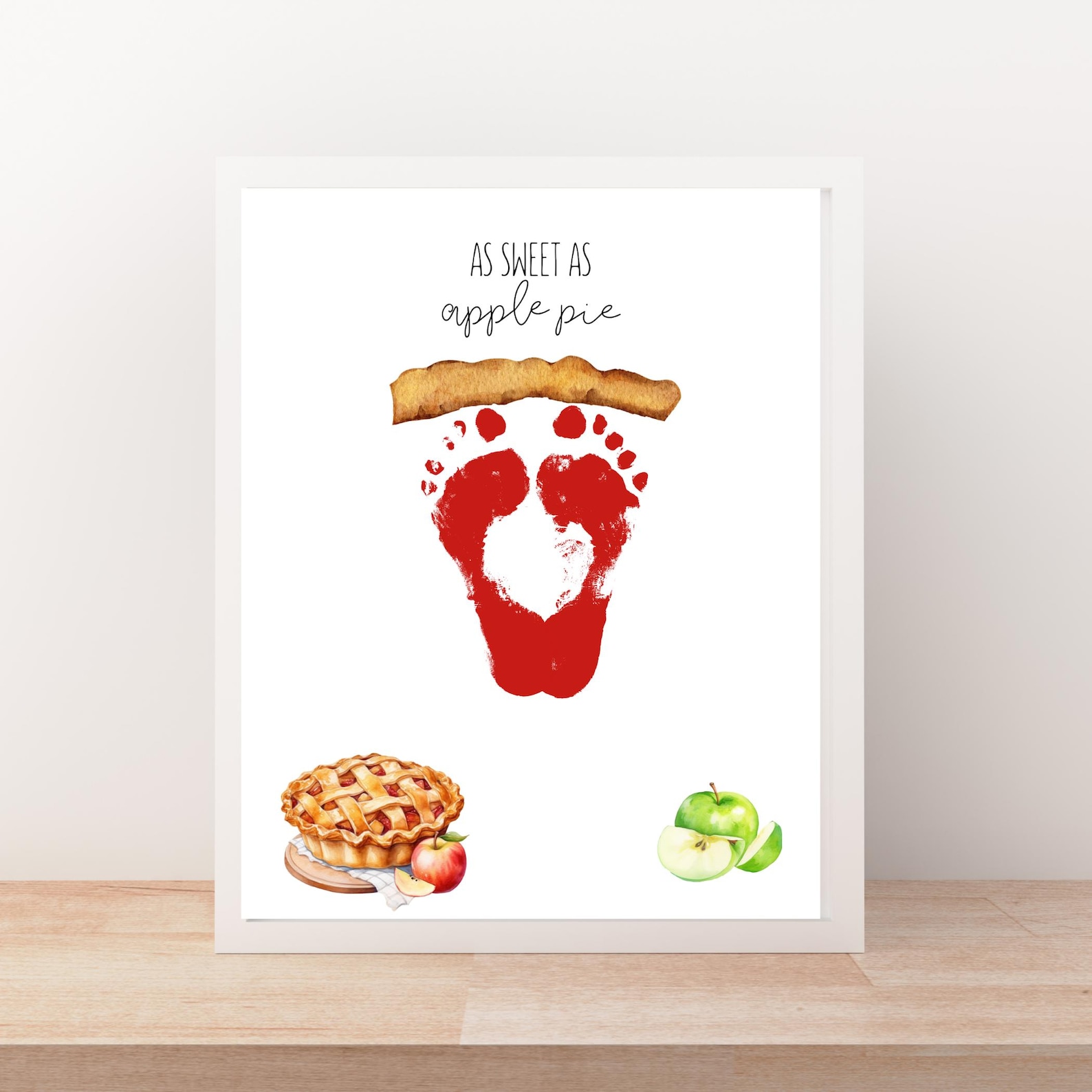 Sweet as Apple Pie Footprint Art Craft DIY, Autumn Handprint Craft ...