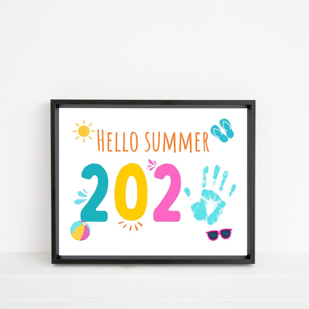Hello Summer 2025 Handprint Art Craft, Cute Summer Toddler Craft ...