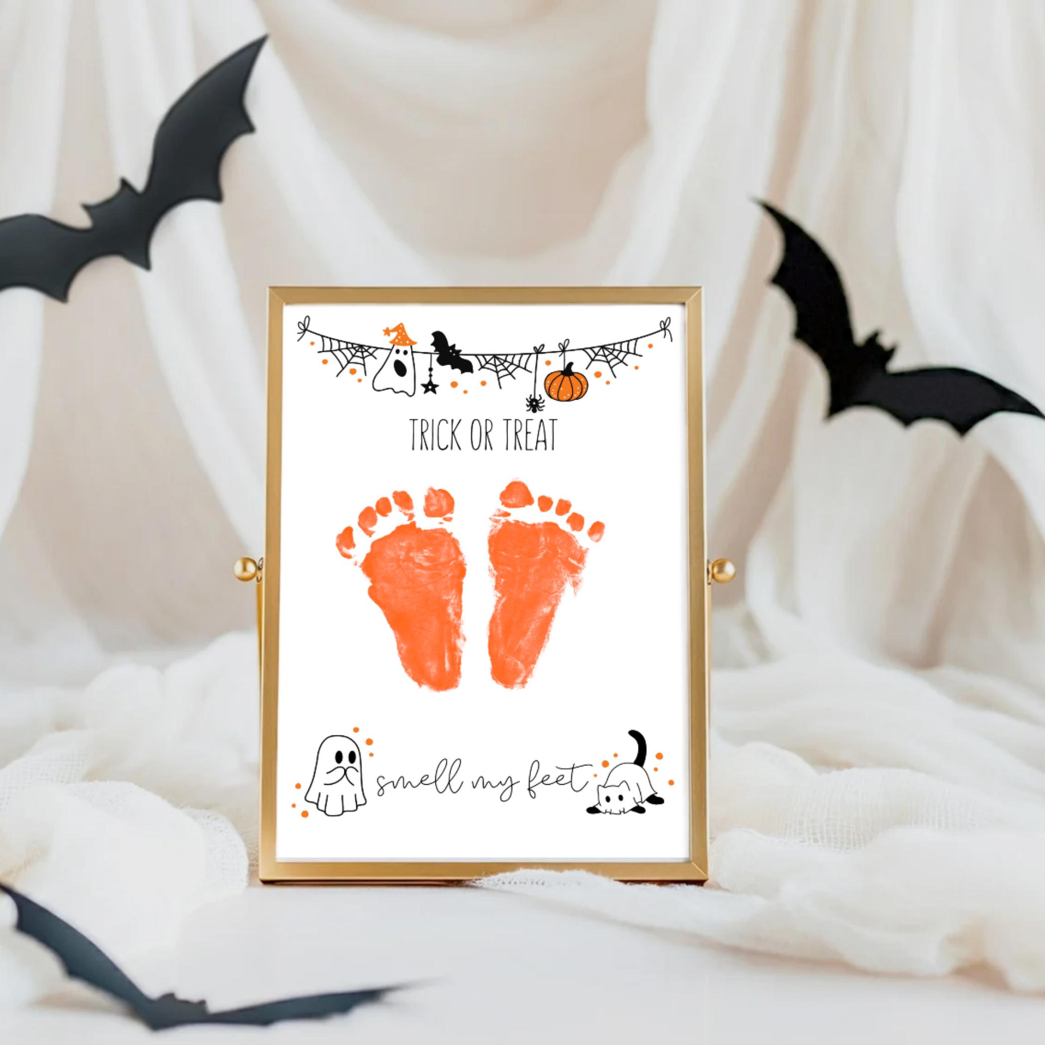Trick or Treat Smell My Feet Footprint Craft, Halloween Footprint Craft ...