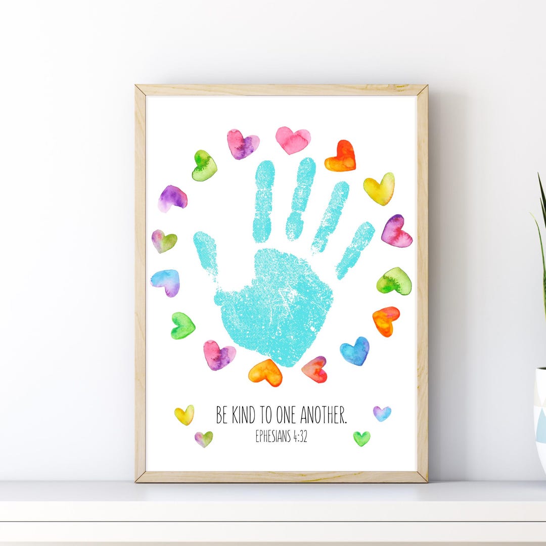 Be Kind to One Another Handprint Craft, Valentine's Day Sunday School ...