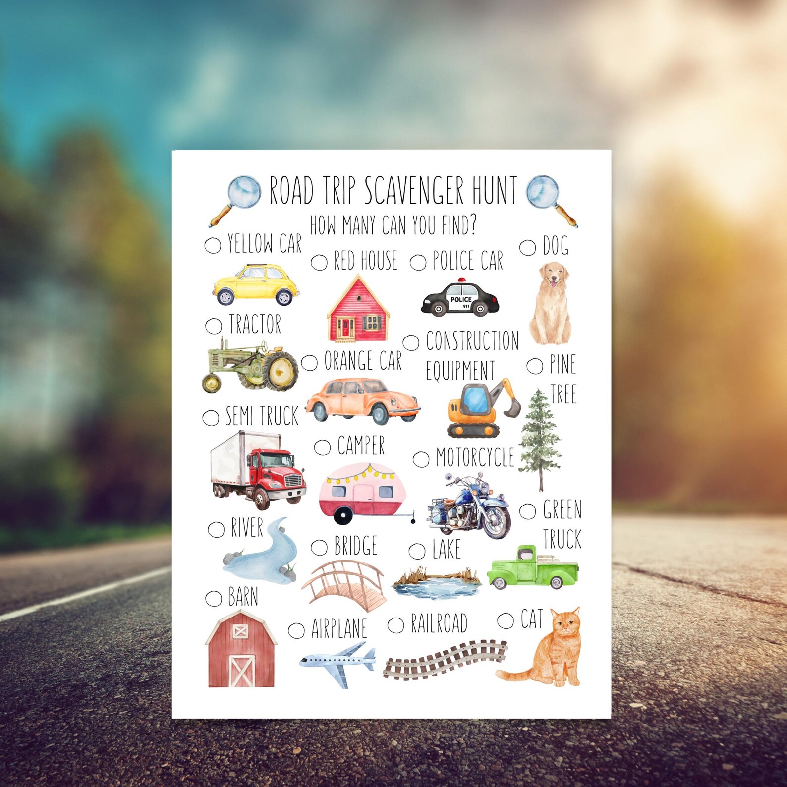 Kids Road Trip Scavenger Hunt, Car Ride Scavenger Hunt, Summer Break ...