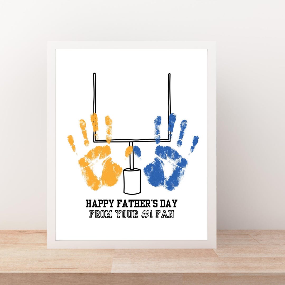 Number One Fan Handprint Art Craft DIY, Fathers Day Football Handprint ...