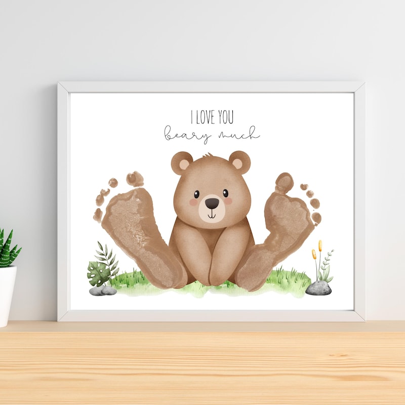 Teddy Bear Handprint Art - Etsy