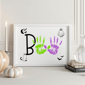 Halloween Handprint Art Craft DIY, Halloween Ghost Boo Handprint Craft ...