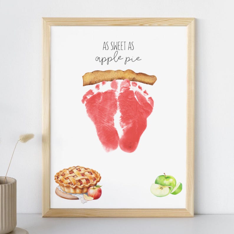 Sweet as Apple Pie Footprint Art Craft DIY, Autumn Handprint Craft ...