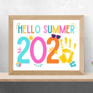 Hello Summer 2025 Handprint Art Craft, Cute Summer Toddler Craft ...
